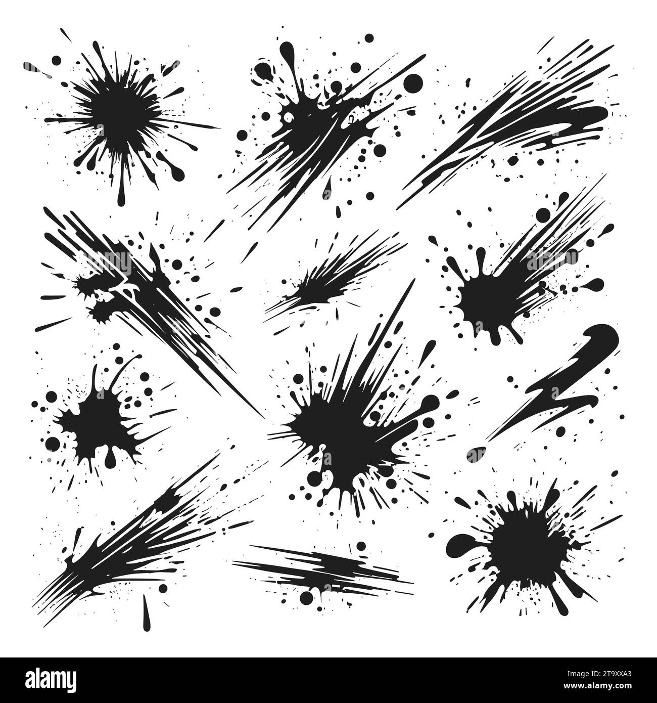 Set of ink splashes on a white background, Vector illustration Stock ...