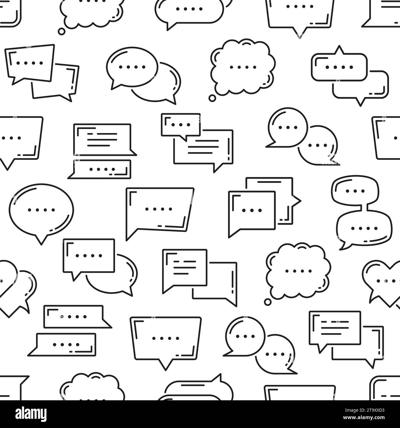Dialogue balloon, chat bubble icons seamless pattern. Textile pattern ...