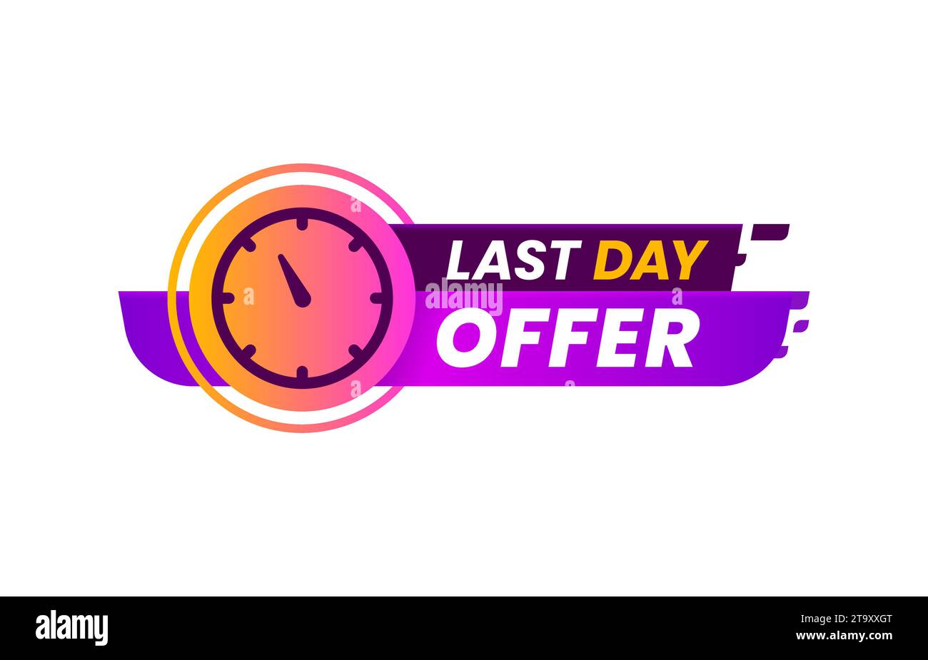 Last time offer, countdown sale icon and banner, hurry up badge ...