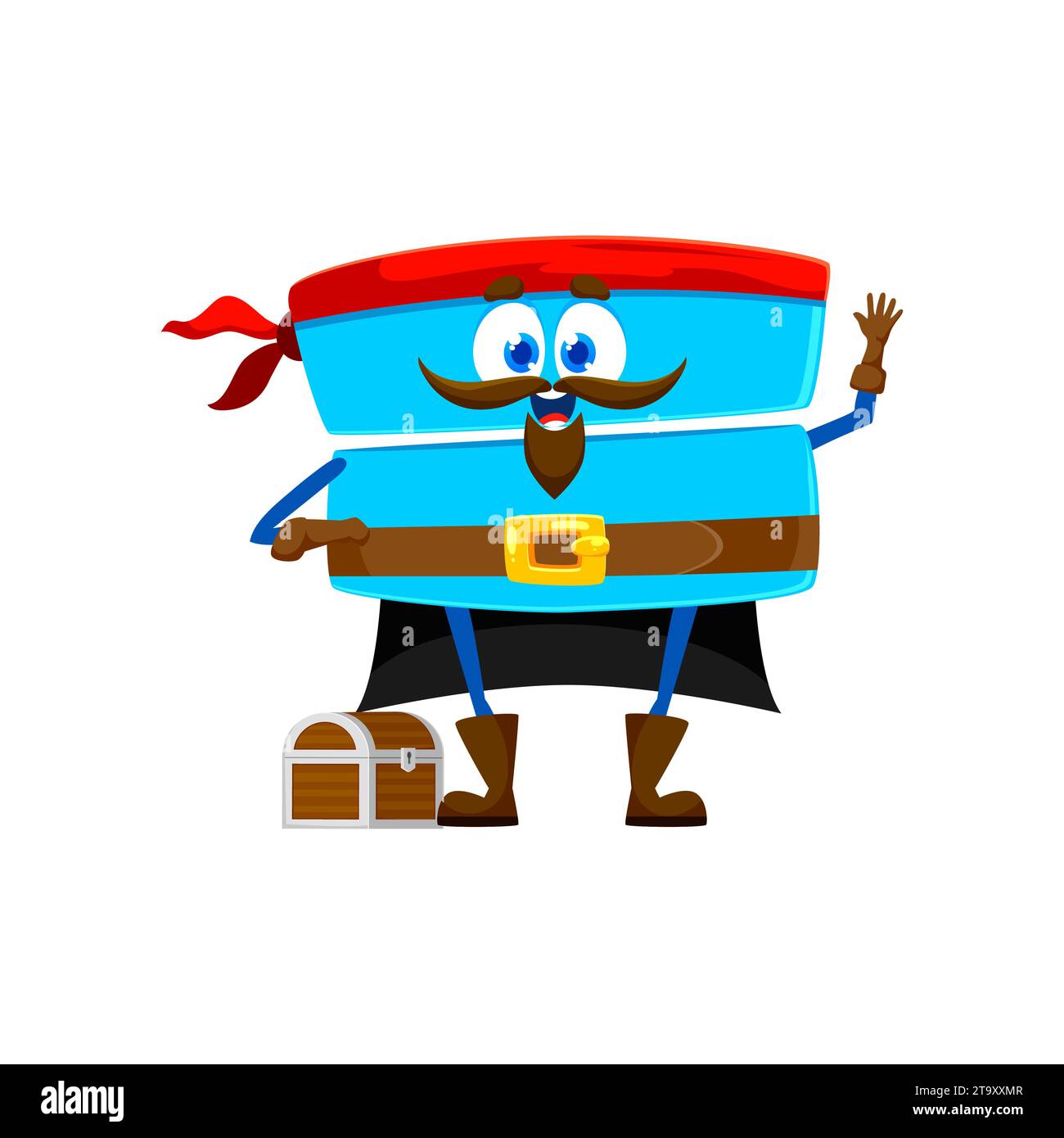 Cartoon funny equals math sign pirate or corsair character with ...