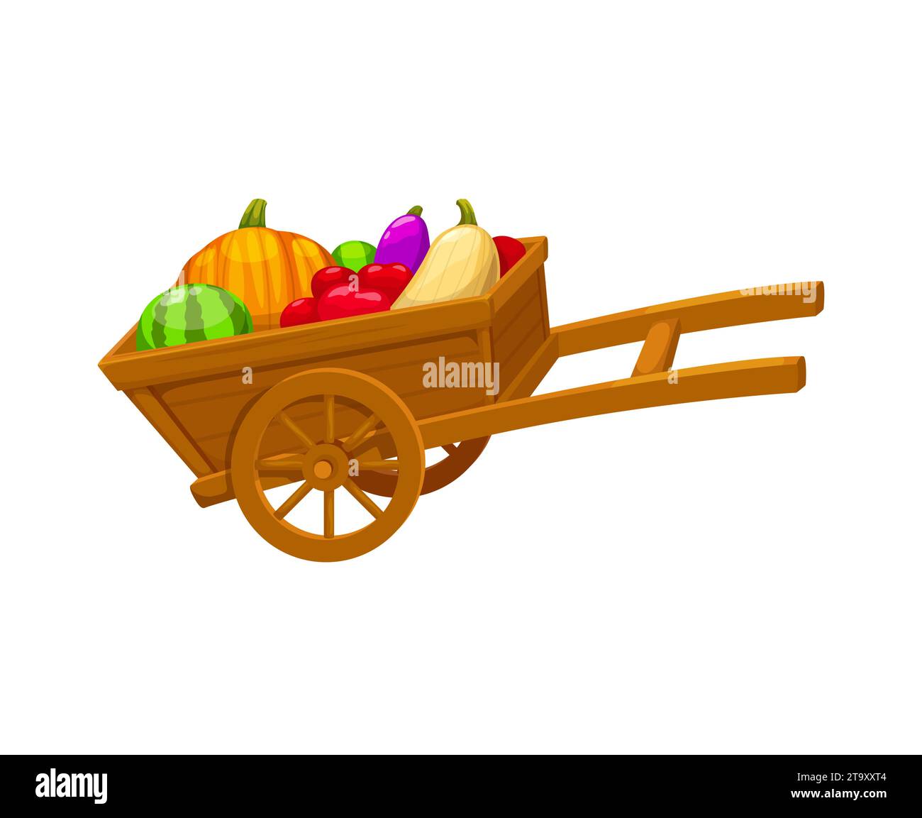 Autumn vegetables wheelbarrow Cut Out Stock Images & Pictures - Alamy