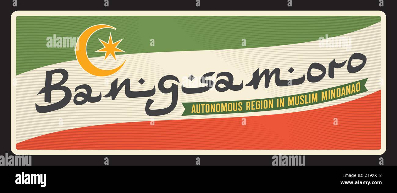 Bangsamoro autonomous region in Muslim Mindanao. Vector travel plate ...