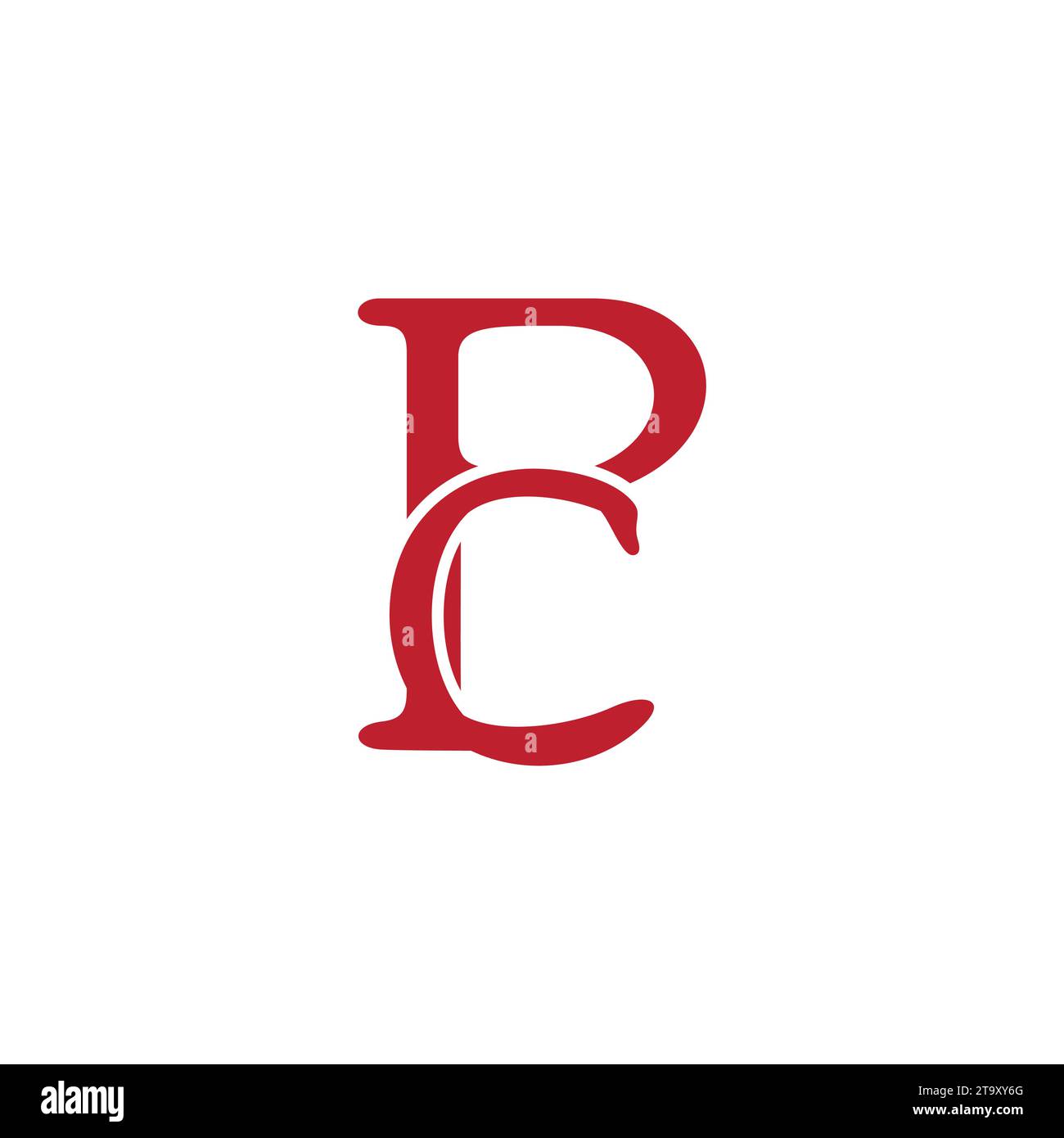 letter pc linked abstract simple vintage logo vector Stock Vector Image ...