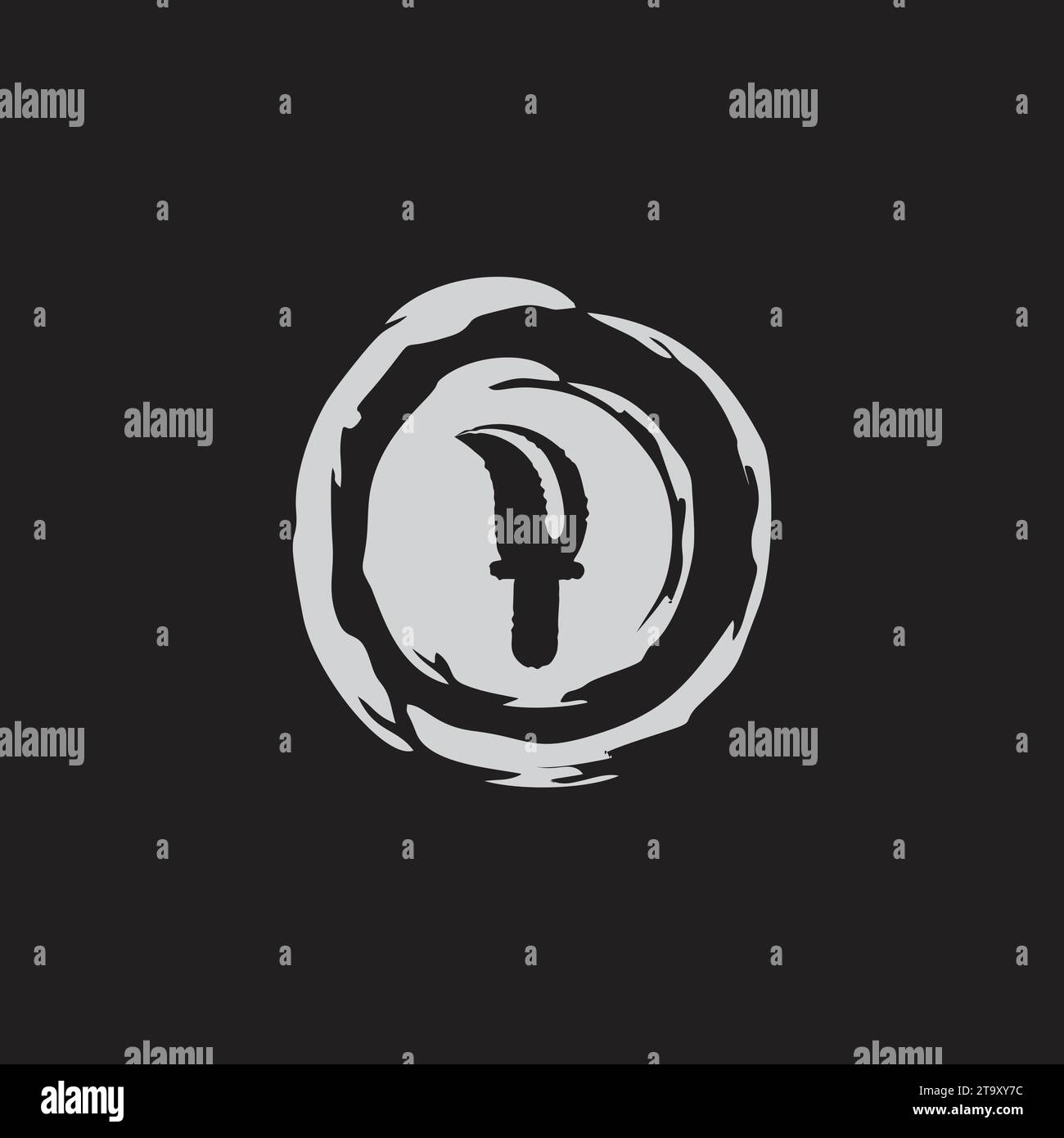 abstract brush circle knife making symbol logo vector Stock Vector ...