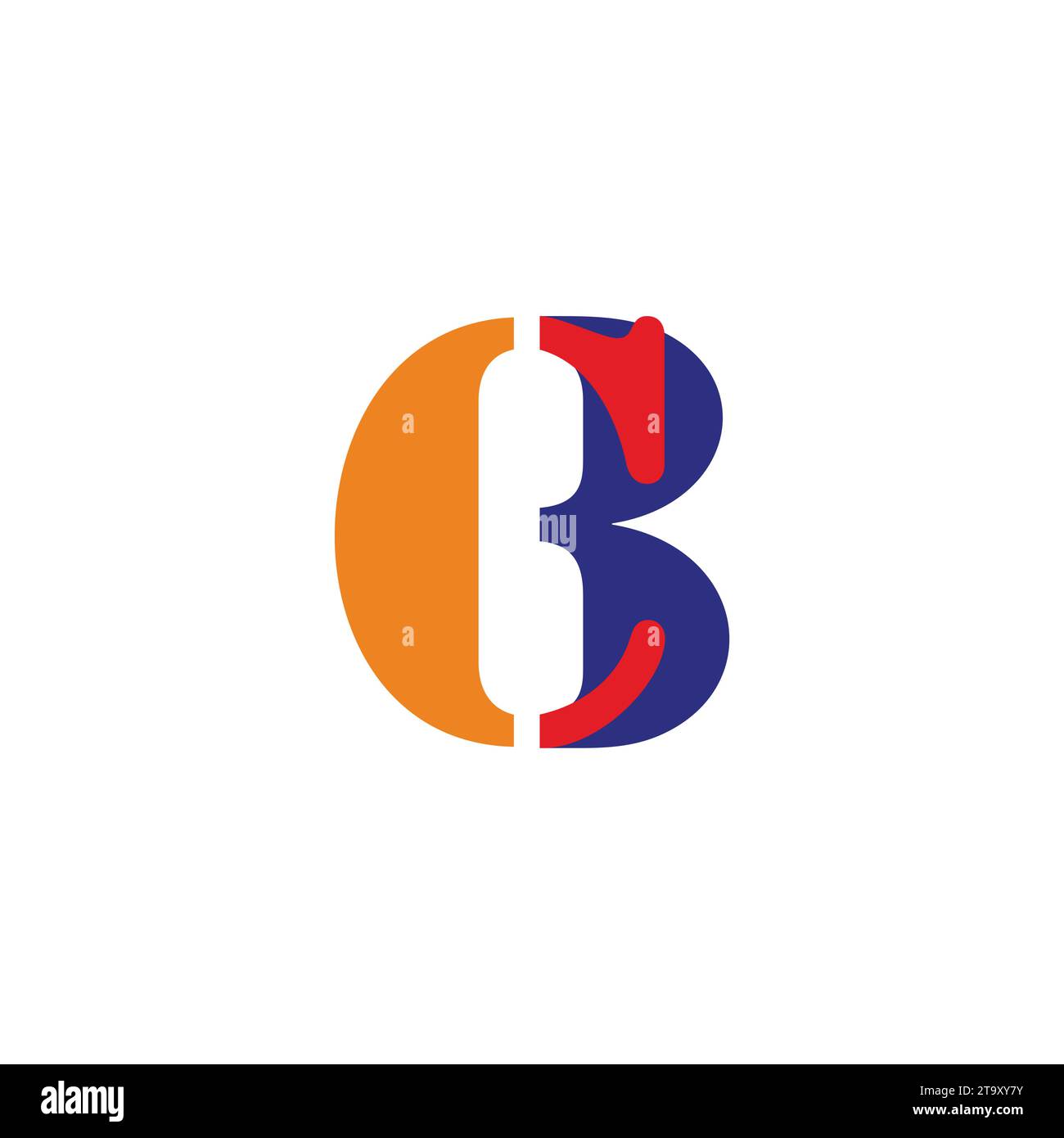 letter cb simple colorful retro font logo vector Stock Vector Image ...