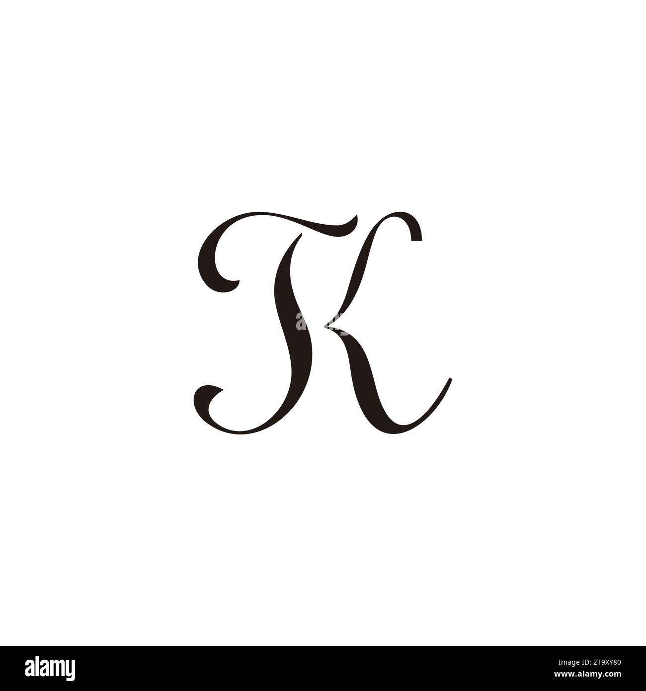 letter tk curves font elegant logo vector Stock Vector Image & Art - Alamy