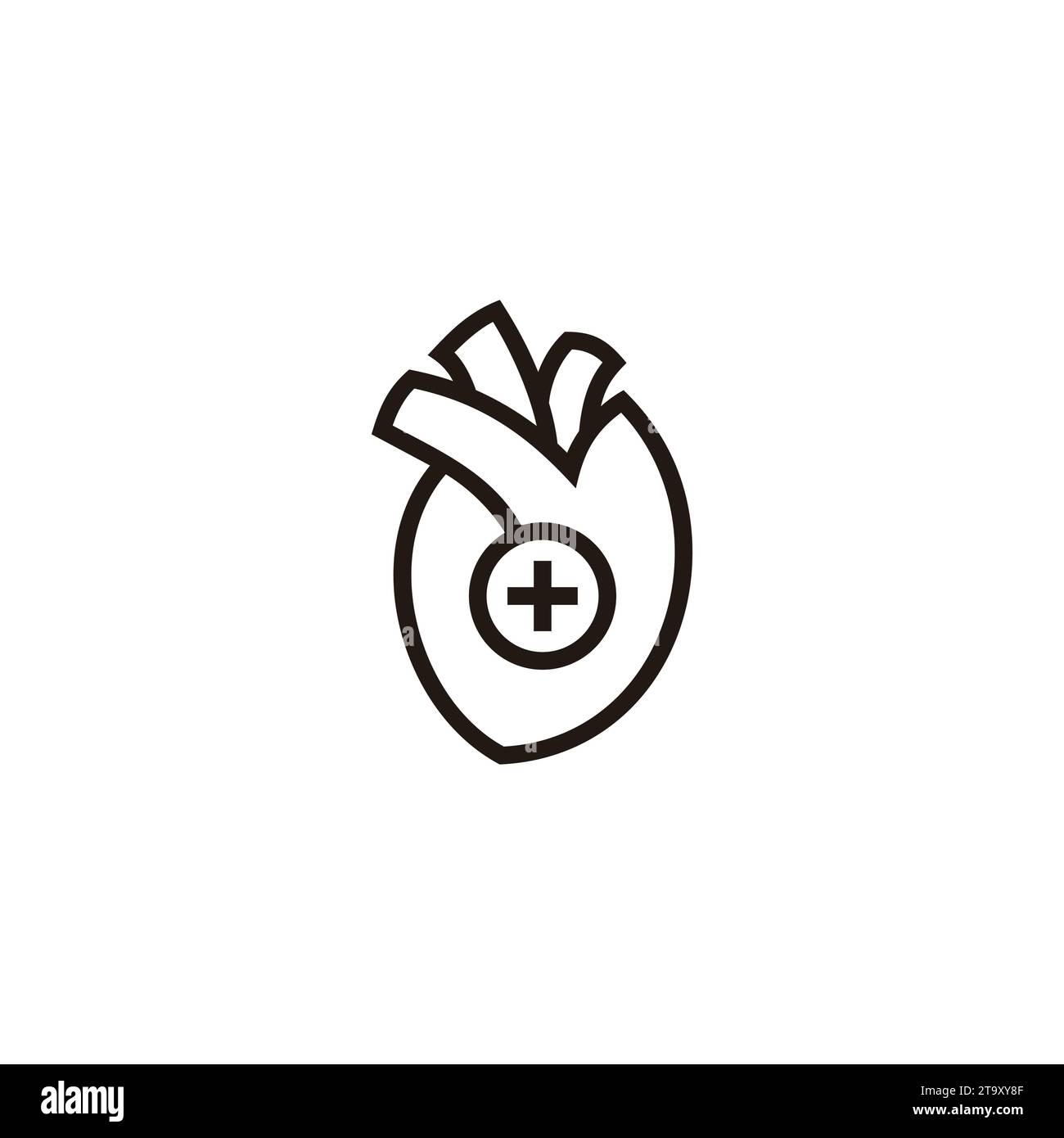 heart health plus medical line symbol vector Stock Vector Image & Art ...