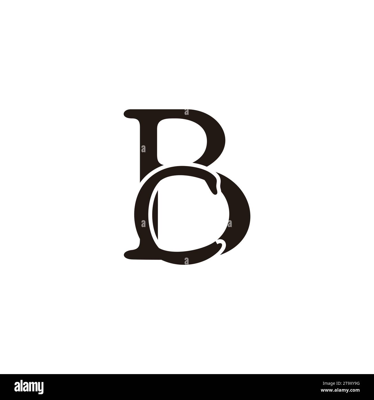 letter bc linked abstract vintage simple logo vector Stock Vector Image ...