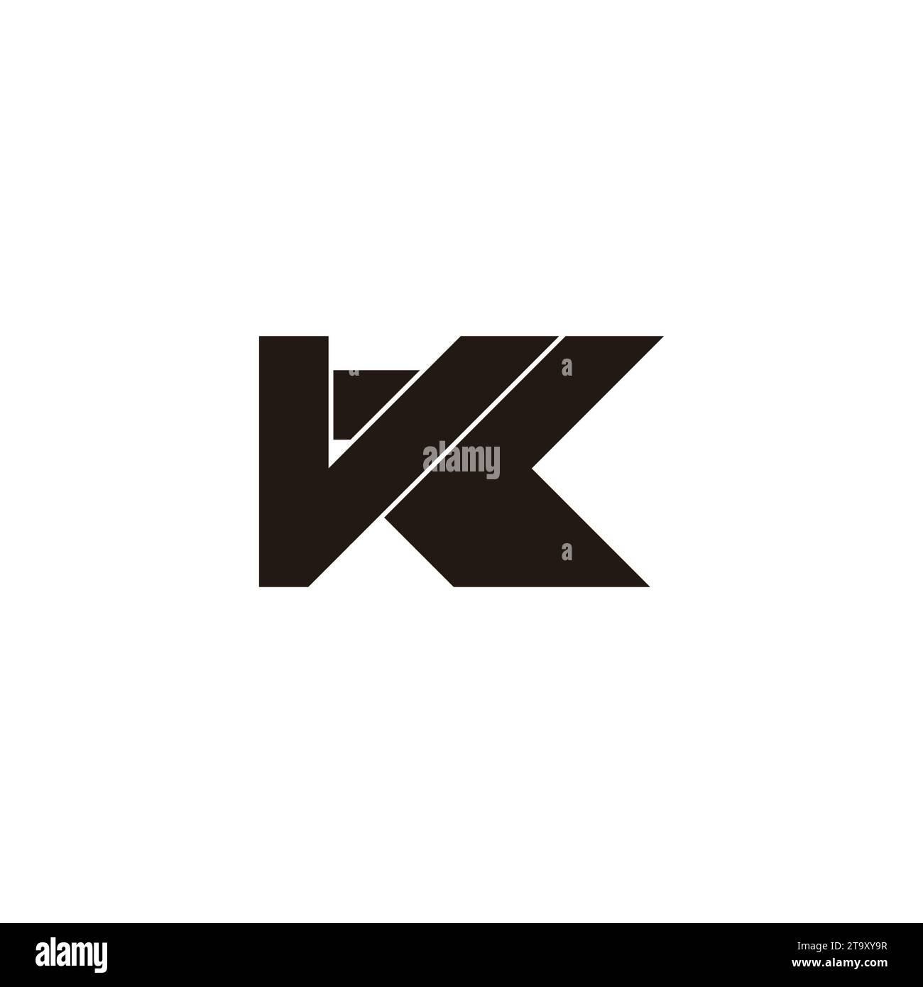 letter vk simple geometric arrow black logo vector Stock Vector Image ...