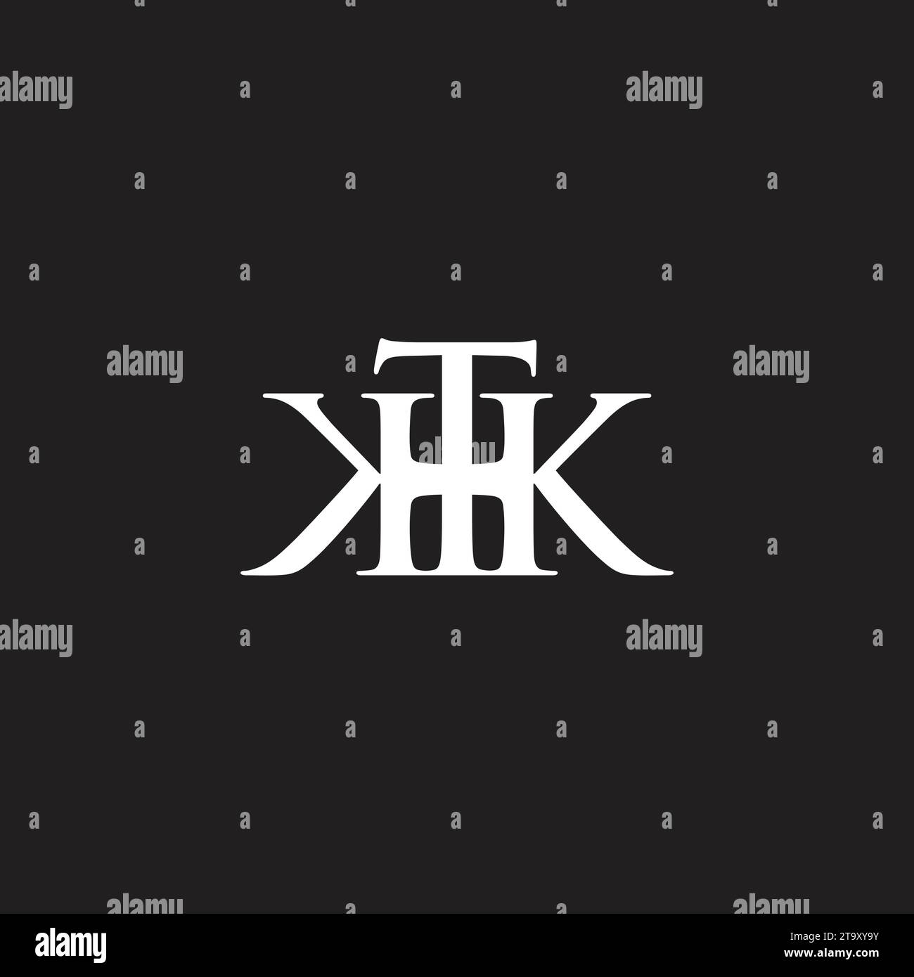 letter thk simple linked font logo vector Stock Vector Image & Art - Alamy