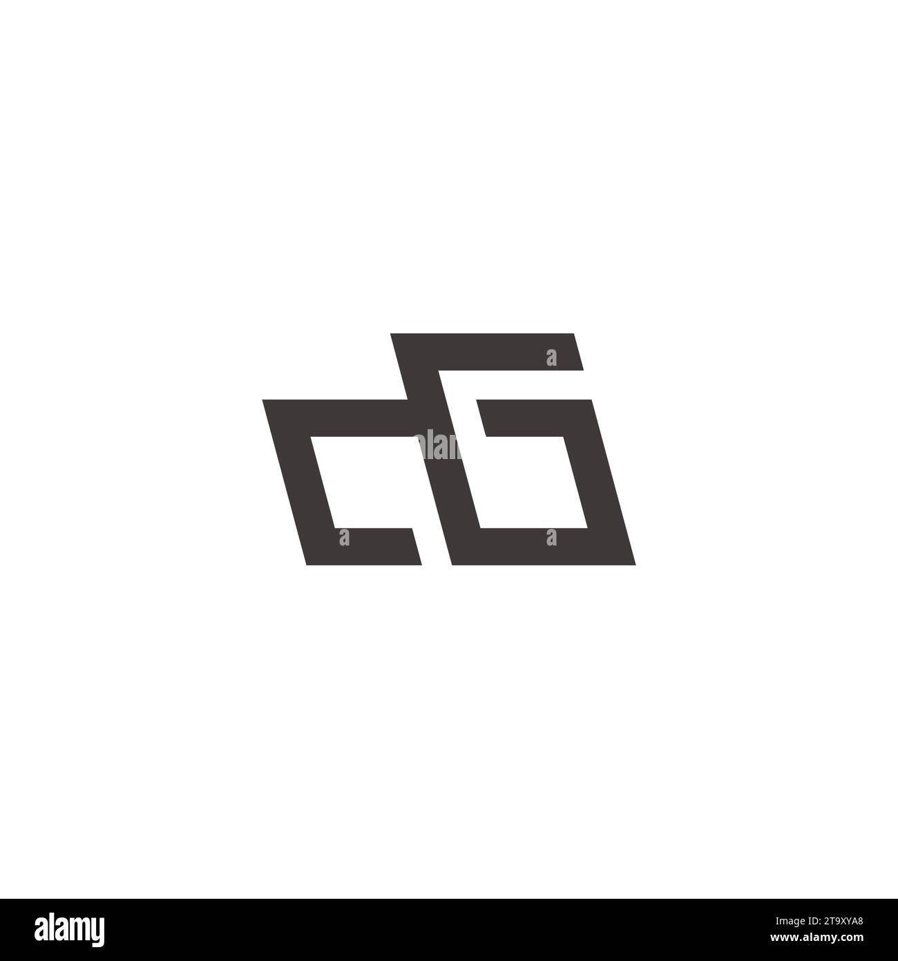 letter cg simple geometric line linked logo vector Stock Vector Image ...