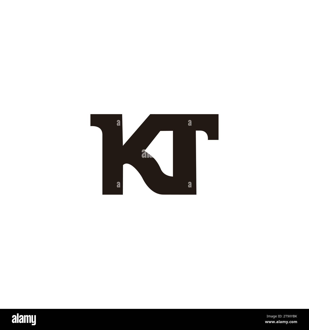 letter kt font simple geometric curves logo vector Stock Vector Image ...