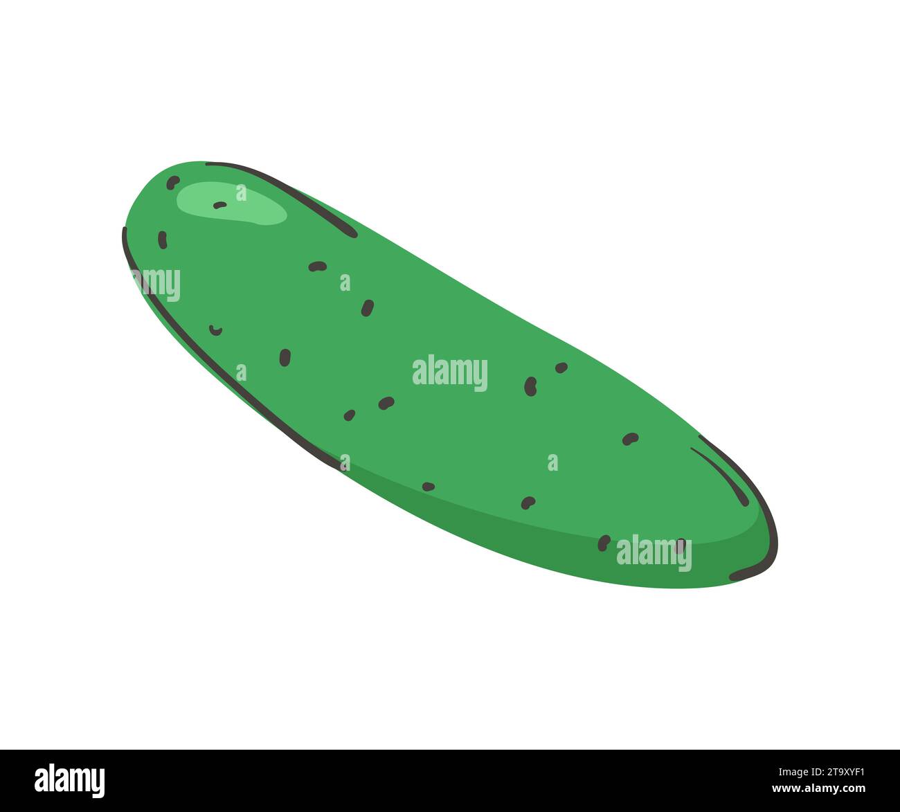 Hand drawn cucumber isolated on a white background. Vector illustration ...