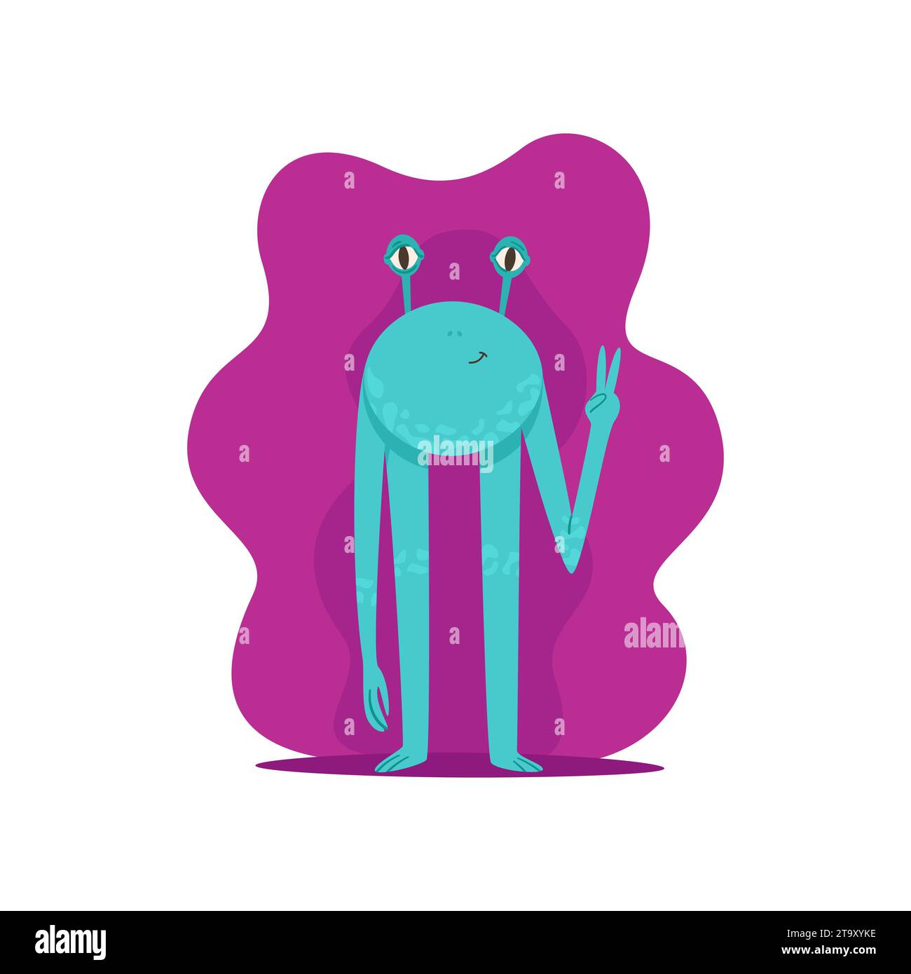 Cute alien character with long legs and arms vector illustration ...