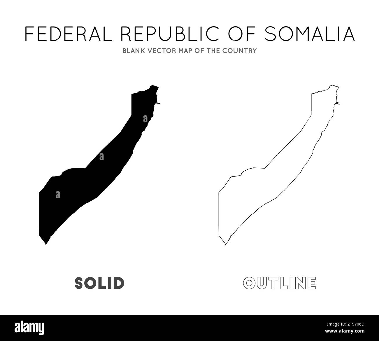 Somalia map. Blank vector map of the country. Borders of Somalia for ...