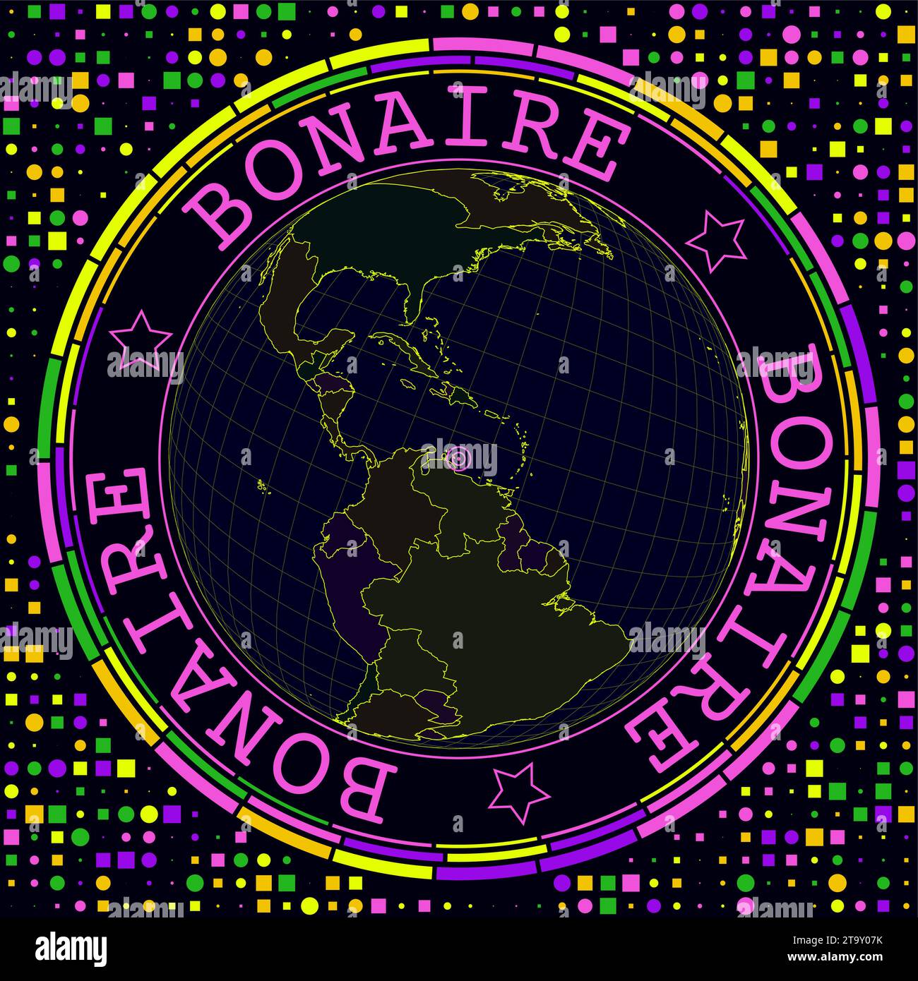 Bonaire travel map hi-res stock photography and images - Alamy