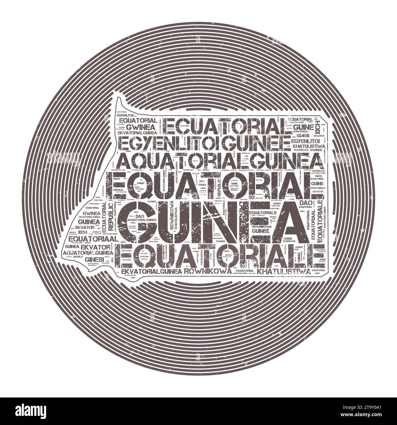 Equatorial Guinea vector image. Country round logo design. Equatorial ...