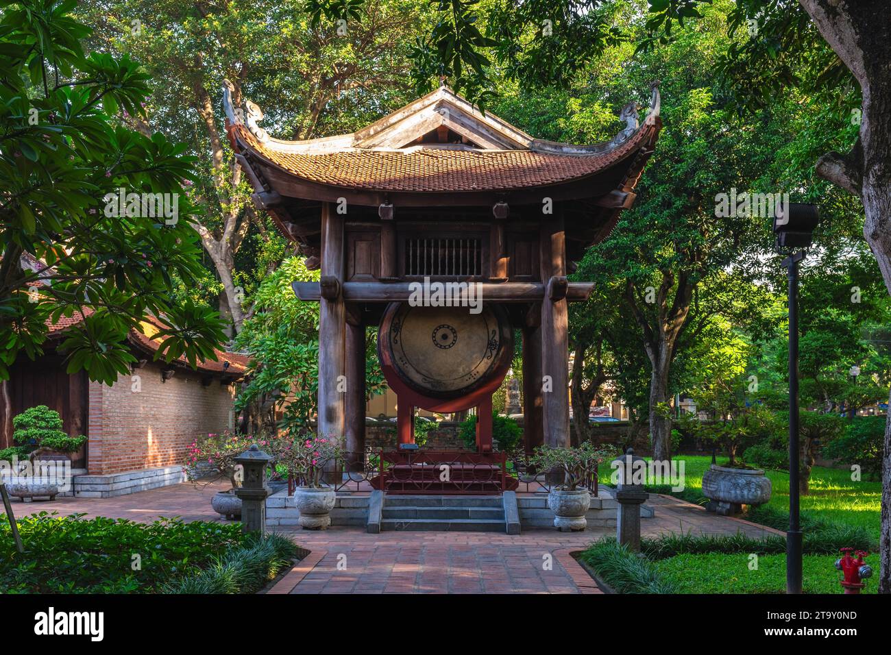 Drum house at the Temple of Literature in Hanoi, Vietnam Stock Photo ...