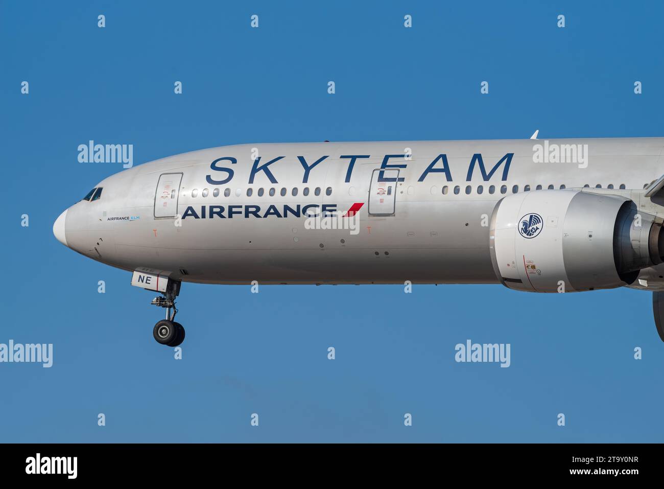 Air France Skyteam Boeing 747 with registration F-GZNE shown on final ...