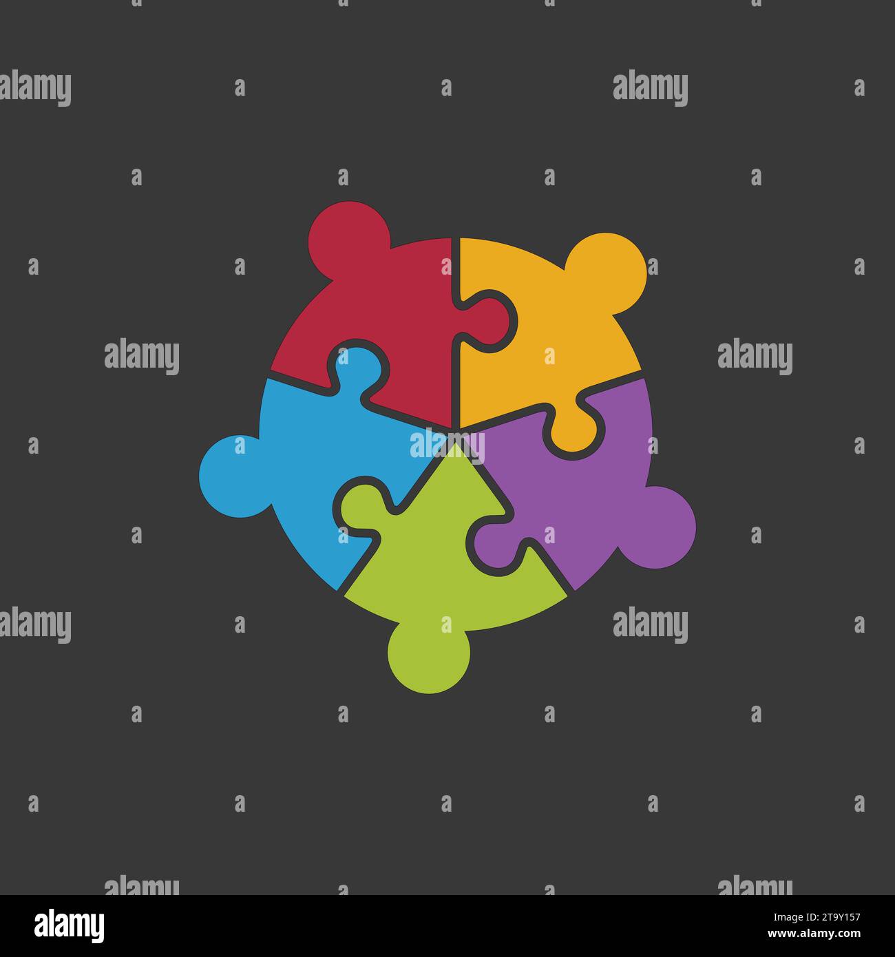 Unity in Diversity: Five Abstract People Forming a Harmonious Jigsaw ...