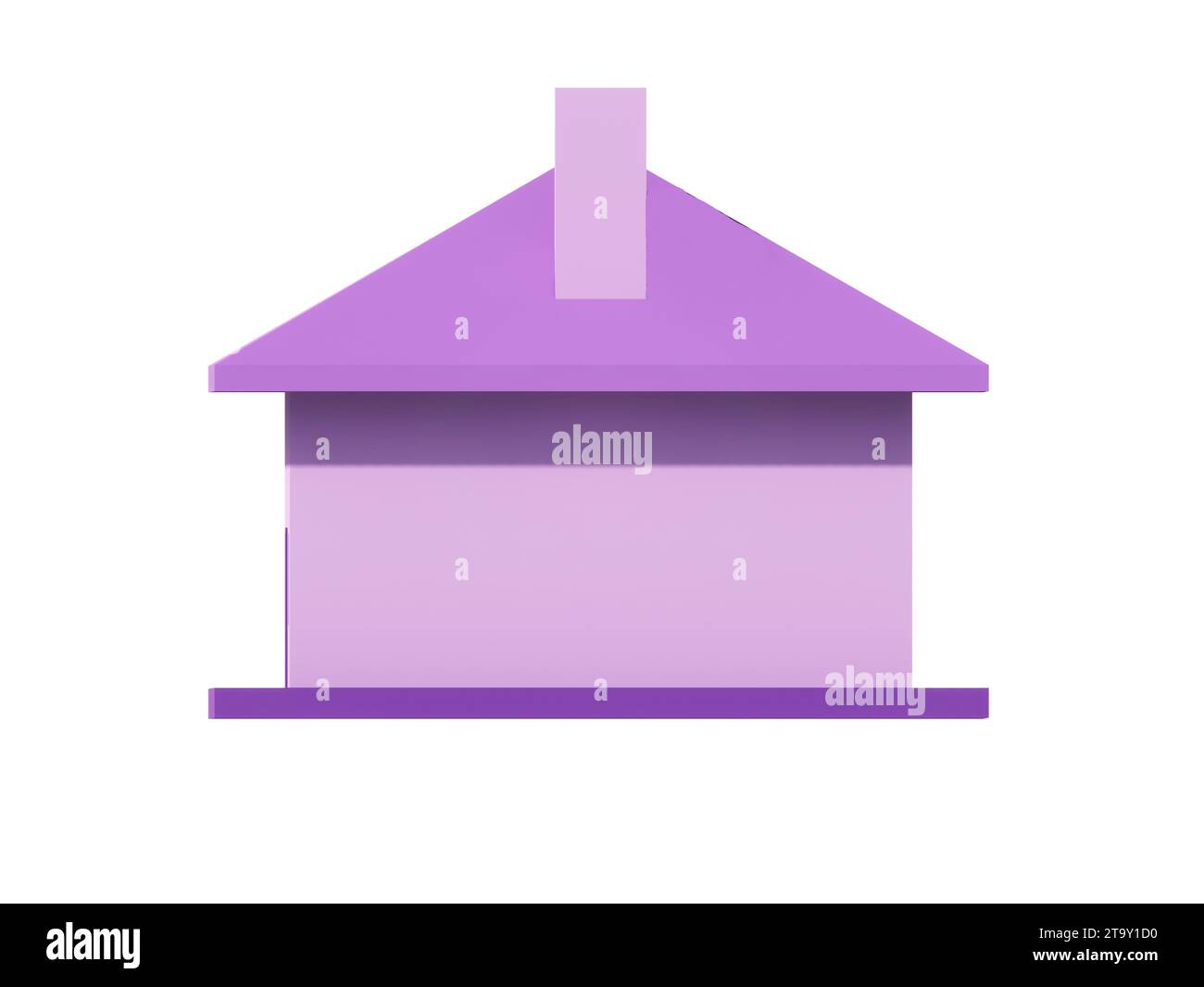 Image of 3D Model Rendering of a Minimalist Purple Box House Stock ...