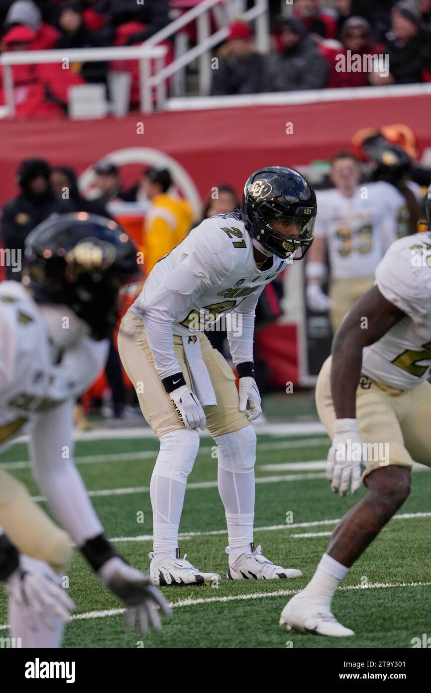 Salt Lake UT, USA. 23rd Nov, 2023. Buffaloes safety Shilo Sanders (21 ...