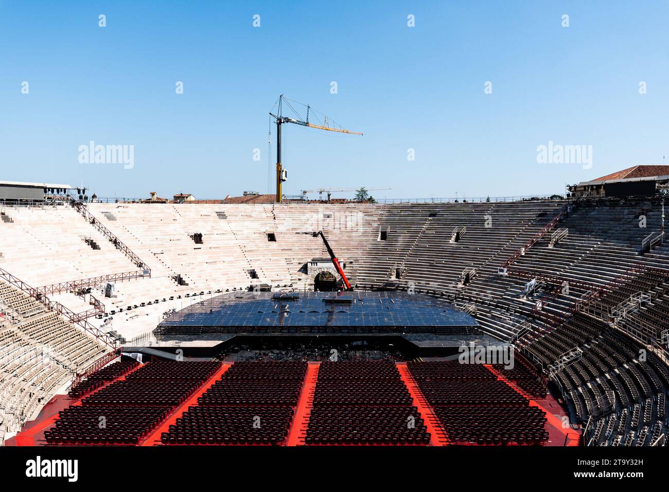 View of interior amphitheater of Verona Opera Arena in Verona, Italy ...