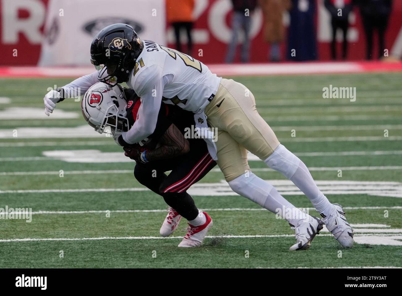 Salt Lake UT, USA. 23rd Nov, 2023. Buffaloes safety Shilo Sanders (21 ...