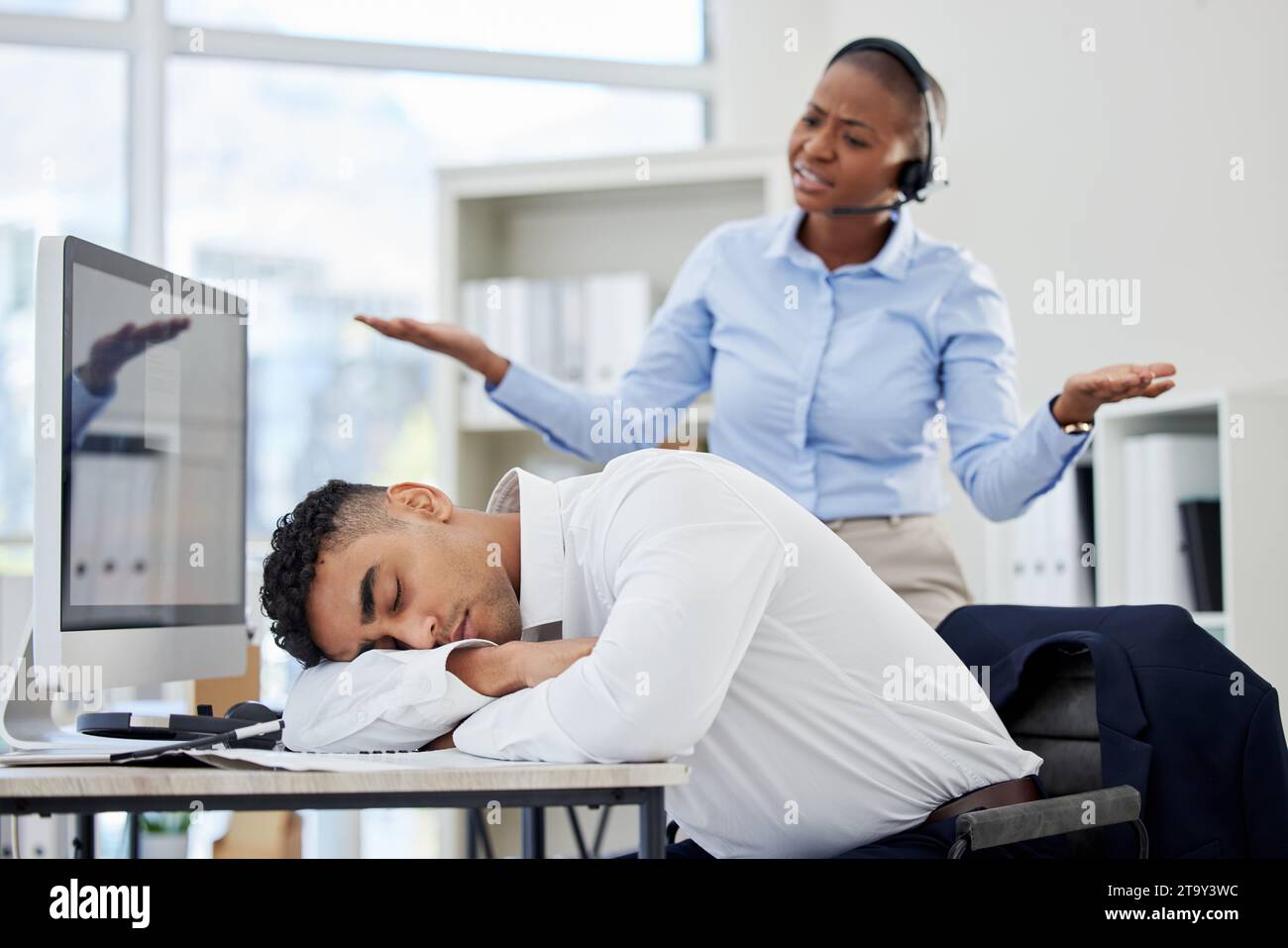 Sleeping black man work gesture hi-res stock photography and images - Alamy