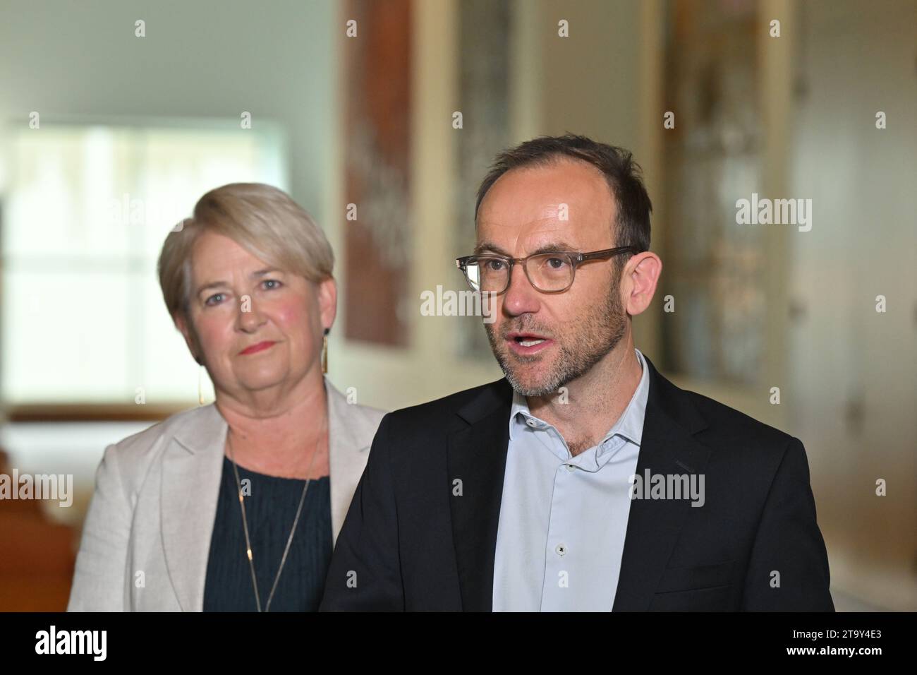 Canberra, Australia. 28th Nov, 2023. Greens Senator Barbara Pocock and ...
