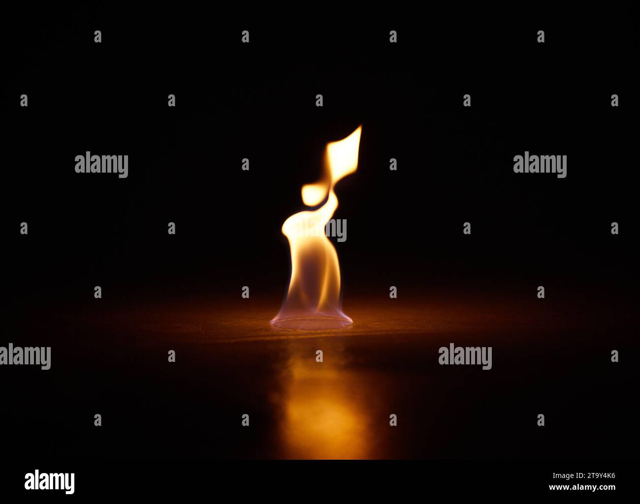 Flame, heat and fire with black background with start, gas and light ...