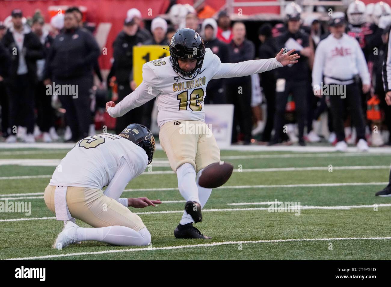 Salt Lake City, USA. 27th Nov, 2023. November 23 2023: Buffaloes kicker ...