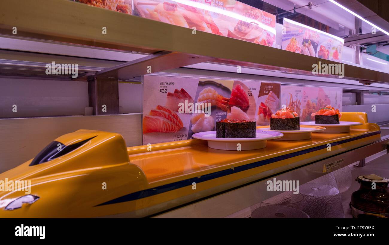 Automated Japanese Sushi restaurant, Hong Kong, China Stock Photo - Alamy