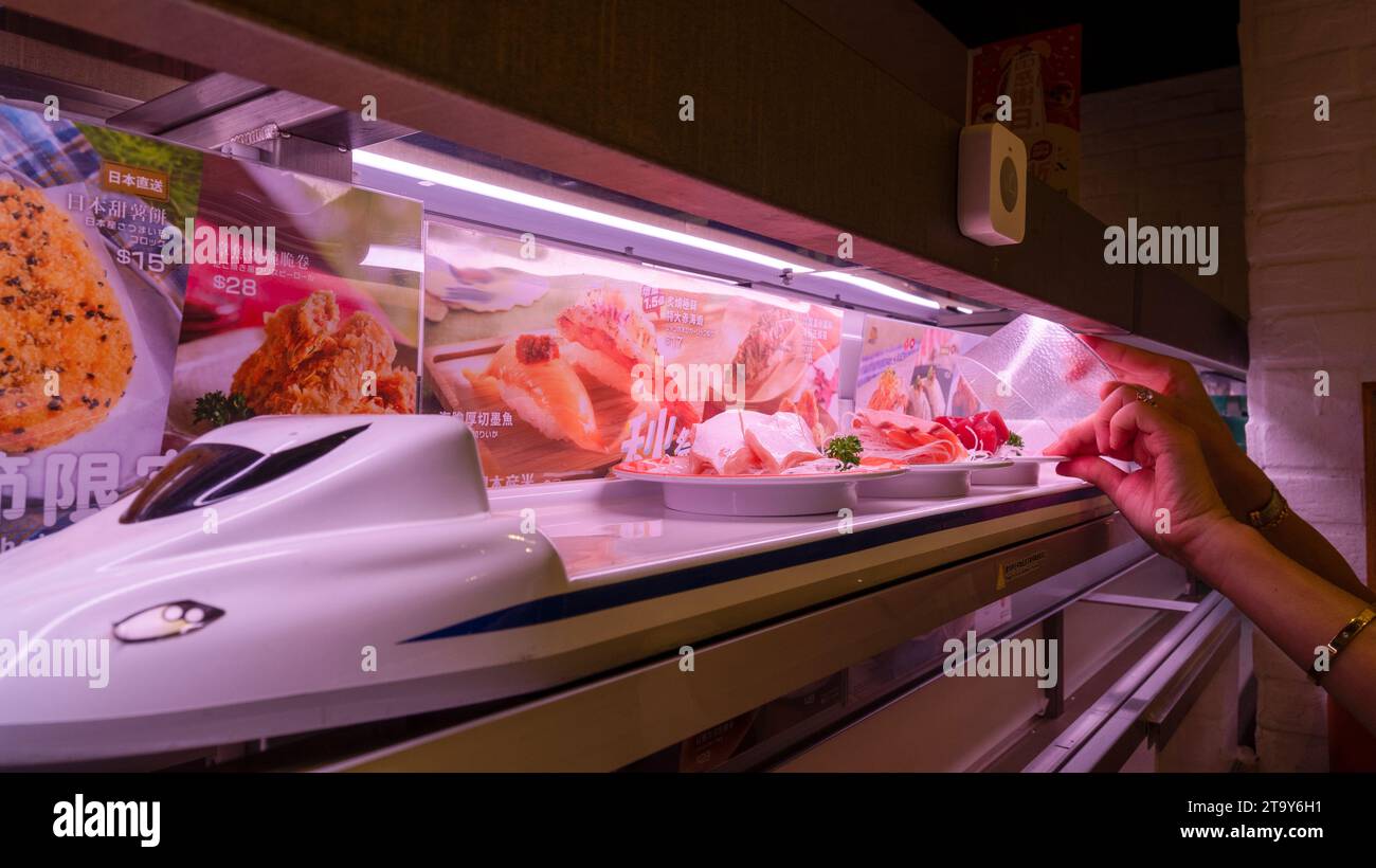 Automated Japanese Sushi restaurant, Hong Kong, China Stock Photo - Alamy