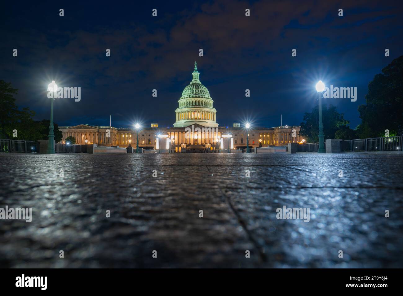 Capitol building at night, Capitol Hill, Washington DC. Photo of ...