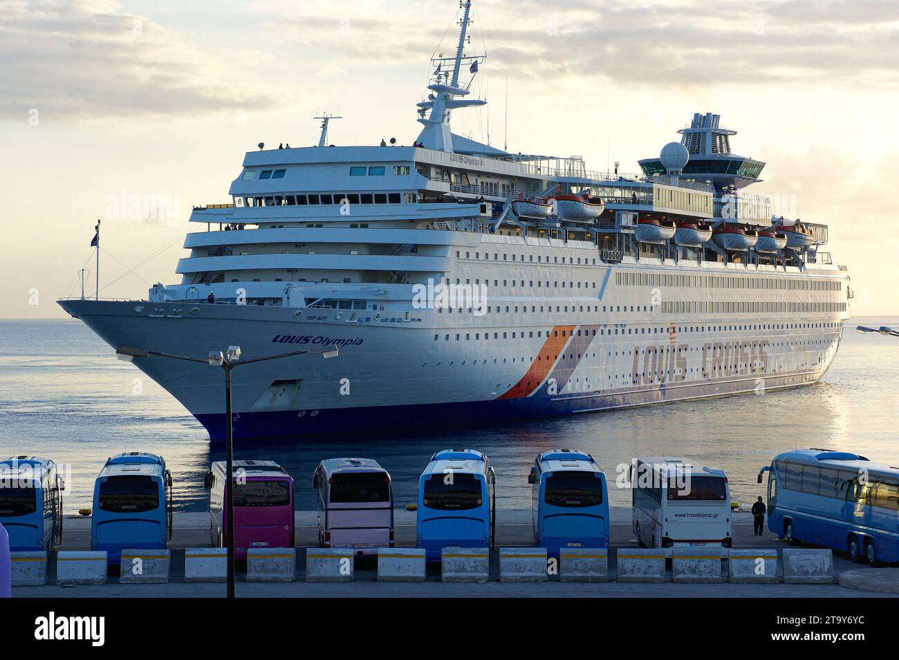 Cruise ship CELESTYAL OLYMPIA (then LOUIS OLYMPIA) in Rhodes, Greece ...