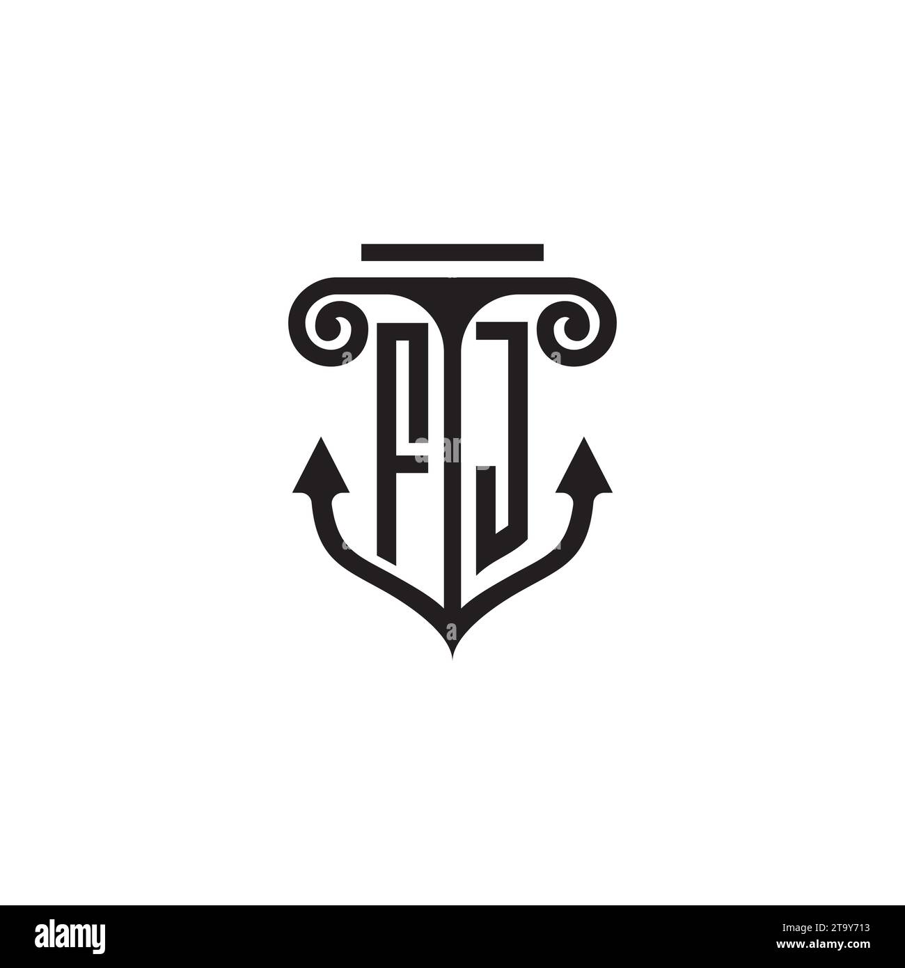 Fj letter logo design hi-res stock photography and images - Alamy