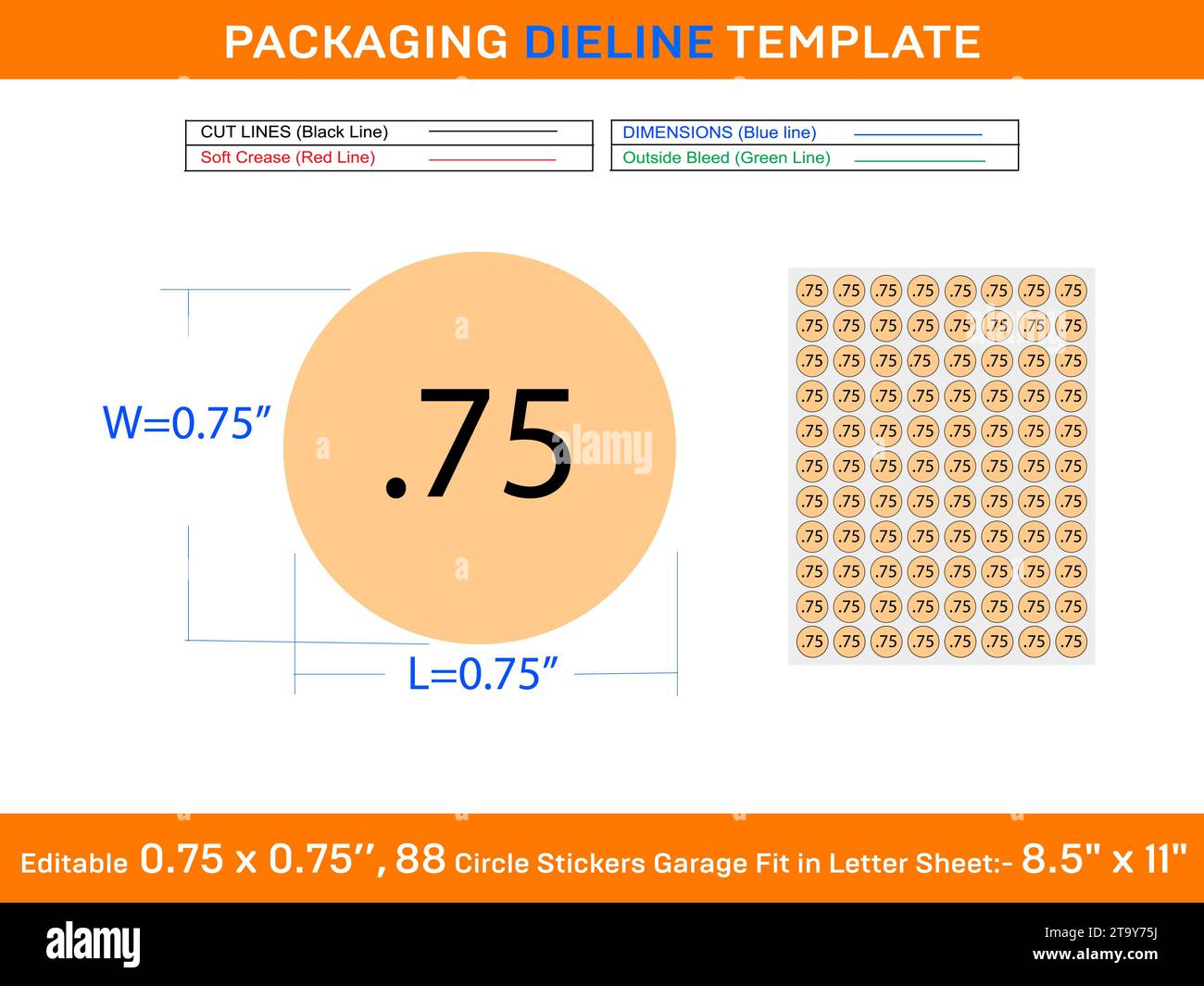 Circle .75 price stickers garage sale labels fit in letter sheet ...