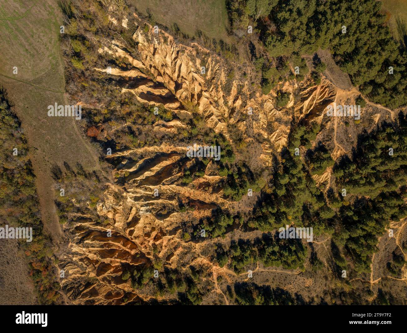 Aerial view of the Esterregalls d'All, a geological formation of ...