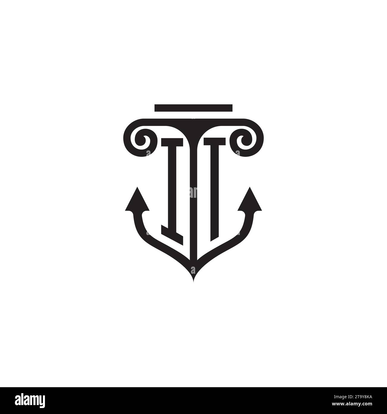 IT pillar and anchor combination concept logo in high quality design ...