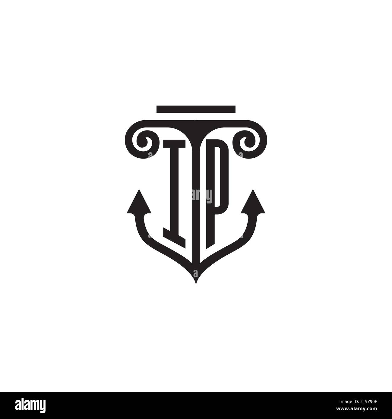 IP pillar and anchor combination concept logo in high quality design ...