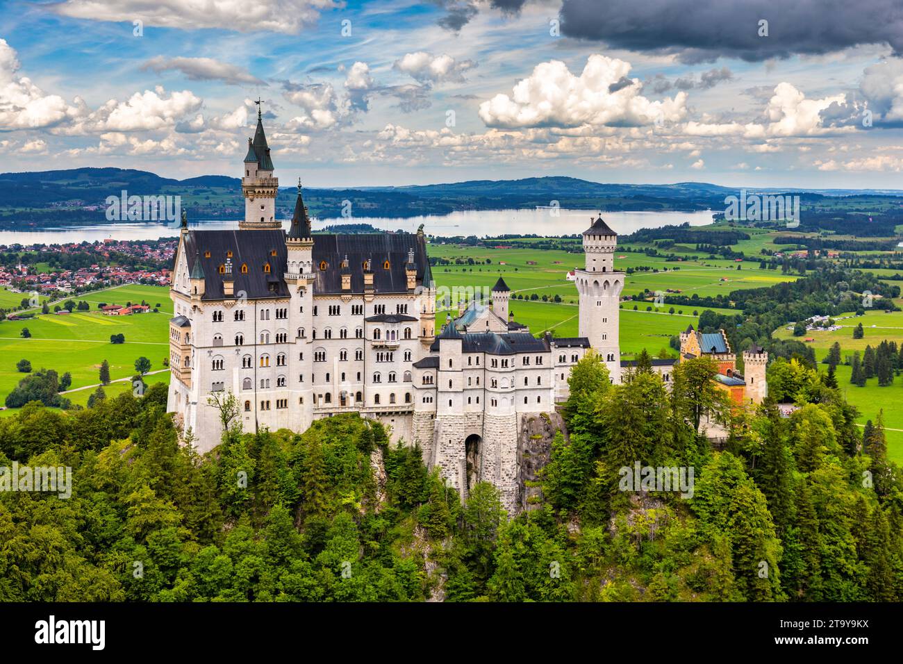 Neuschwanstein Fairytale Castle near Fussen, Bavaria, Germany. View of ...
