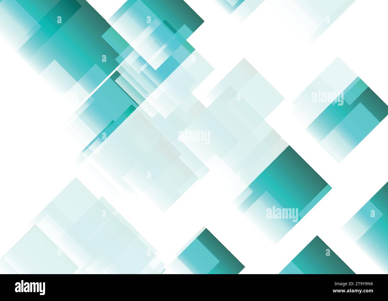 Cyan blue squares abstract tech geometric minimal background. Vector ...