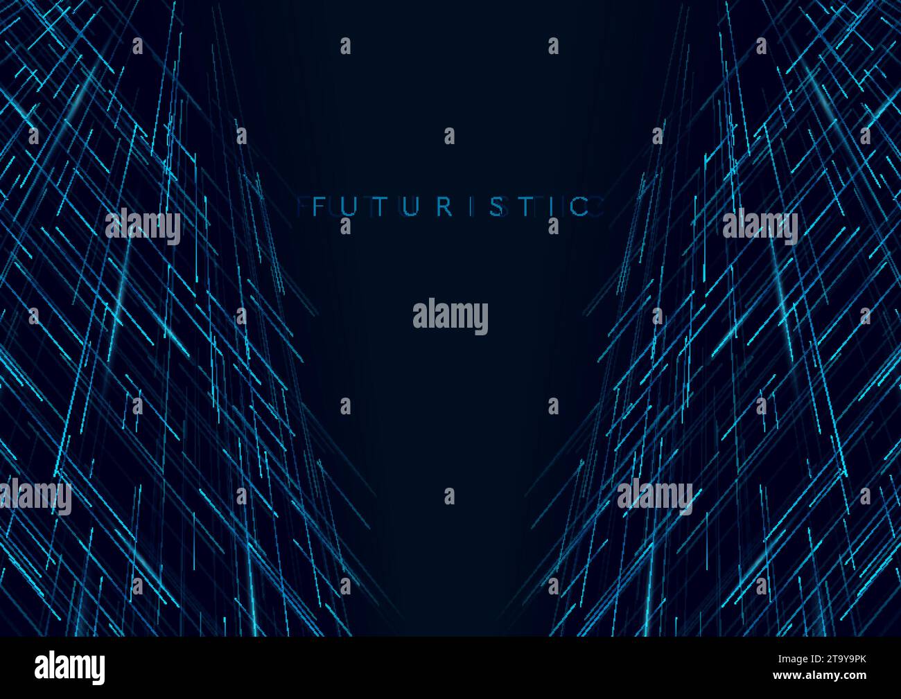 Blue minimal glowing lines abstract futuristic dark tech background ...