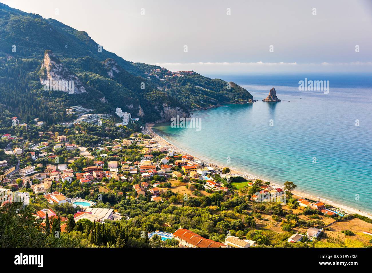 Agios Gordios exotic beach in Corfu island,Greece. Agios Gordios beach, Corfu island, Greece ...
