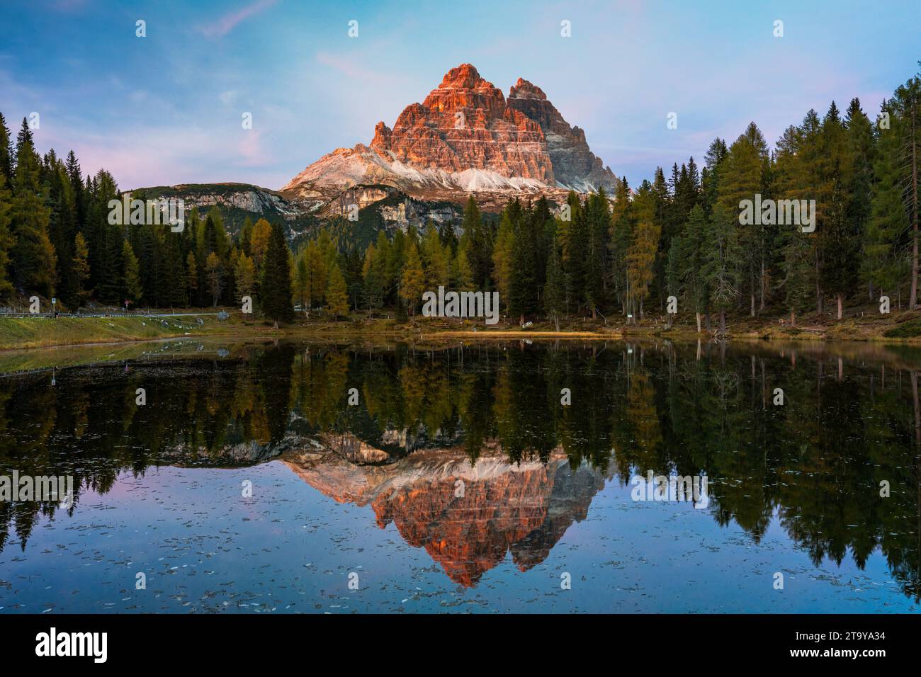 Lake Antorno (Lago di Antorno) located in Dolomites area, Belluno ...