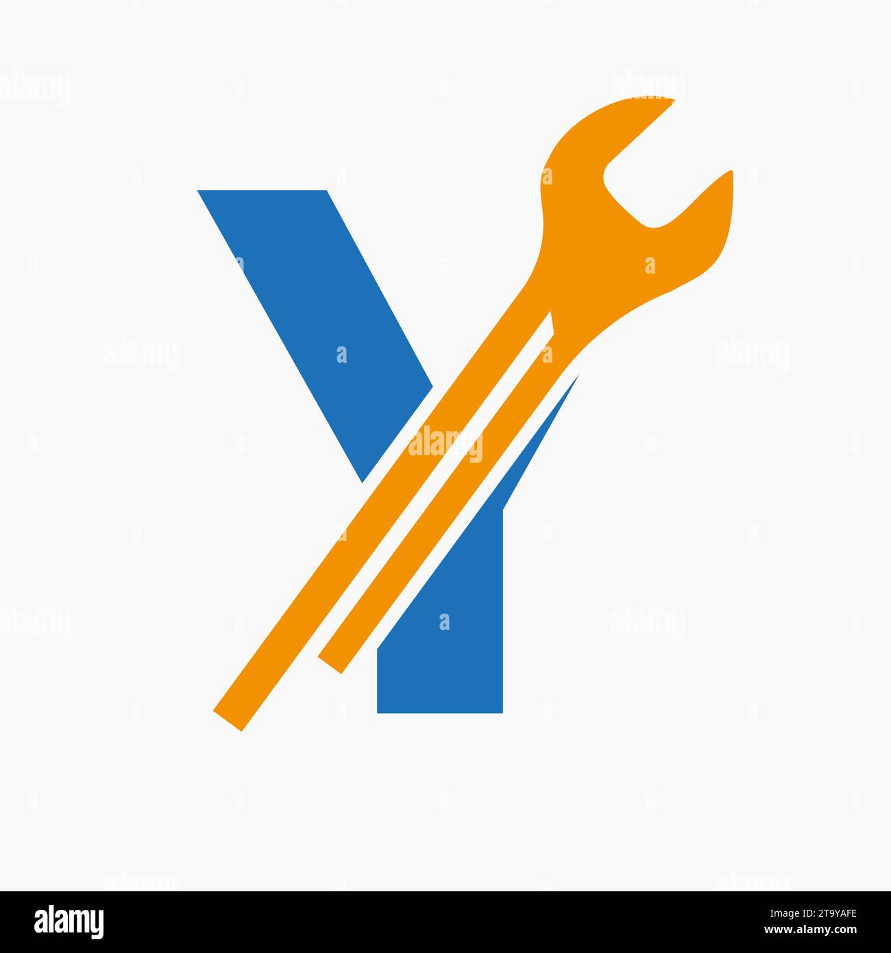 Wrench Logo On Letter Y With Engineering Symbol. Technician Logotype ...