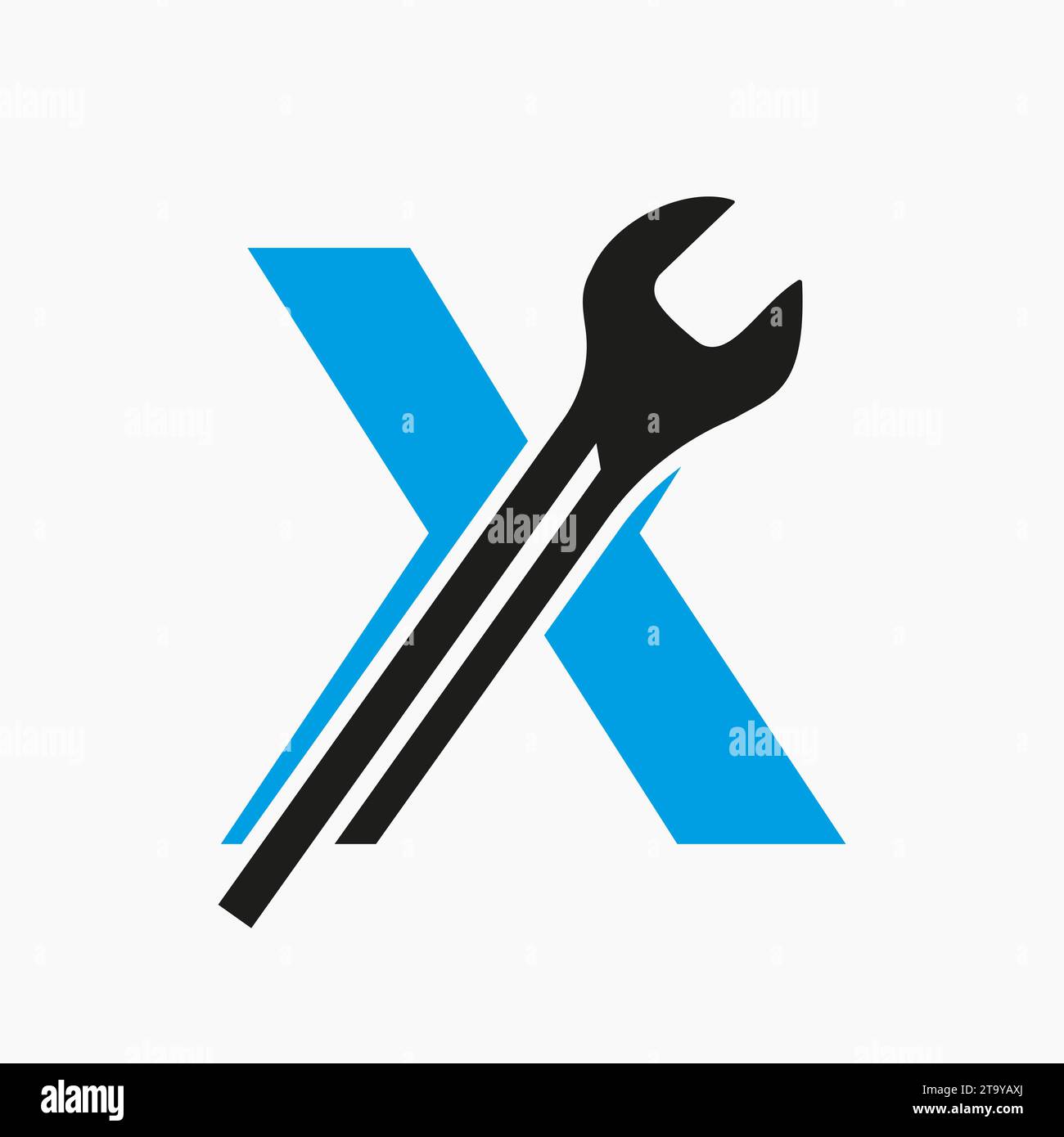 Wrench Logo On Letter X With Engineering Symbol. Technician Logotype ...