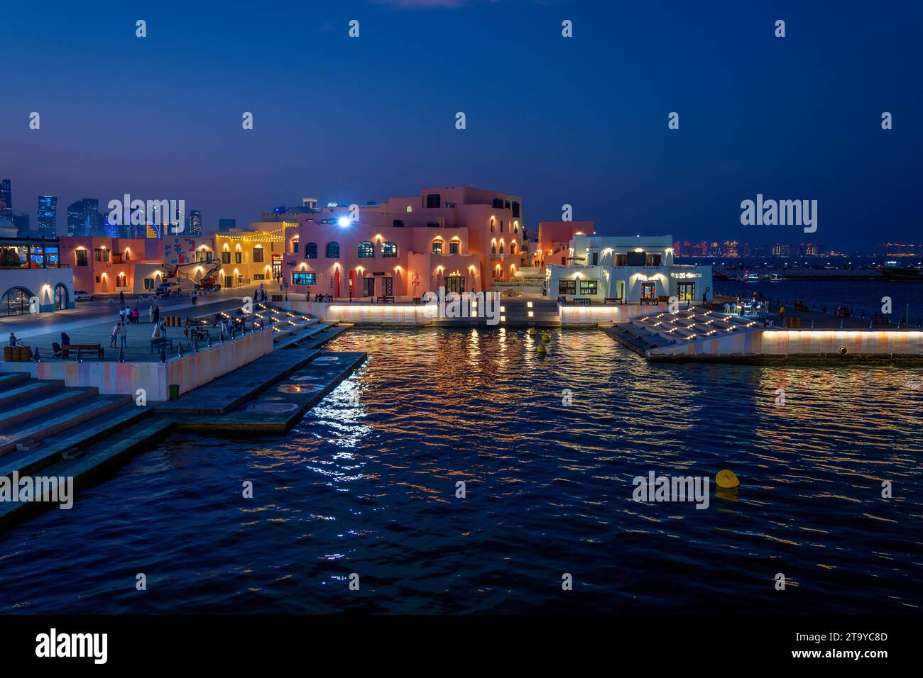 Doha, Qatar - November 27, 2023: Old Doha port redevelopment into Mina ...