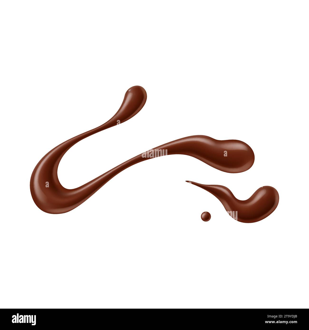 Realistic chocolate sauce or syrup splash, wave stain or swirl smear ...